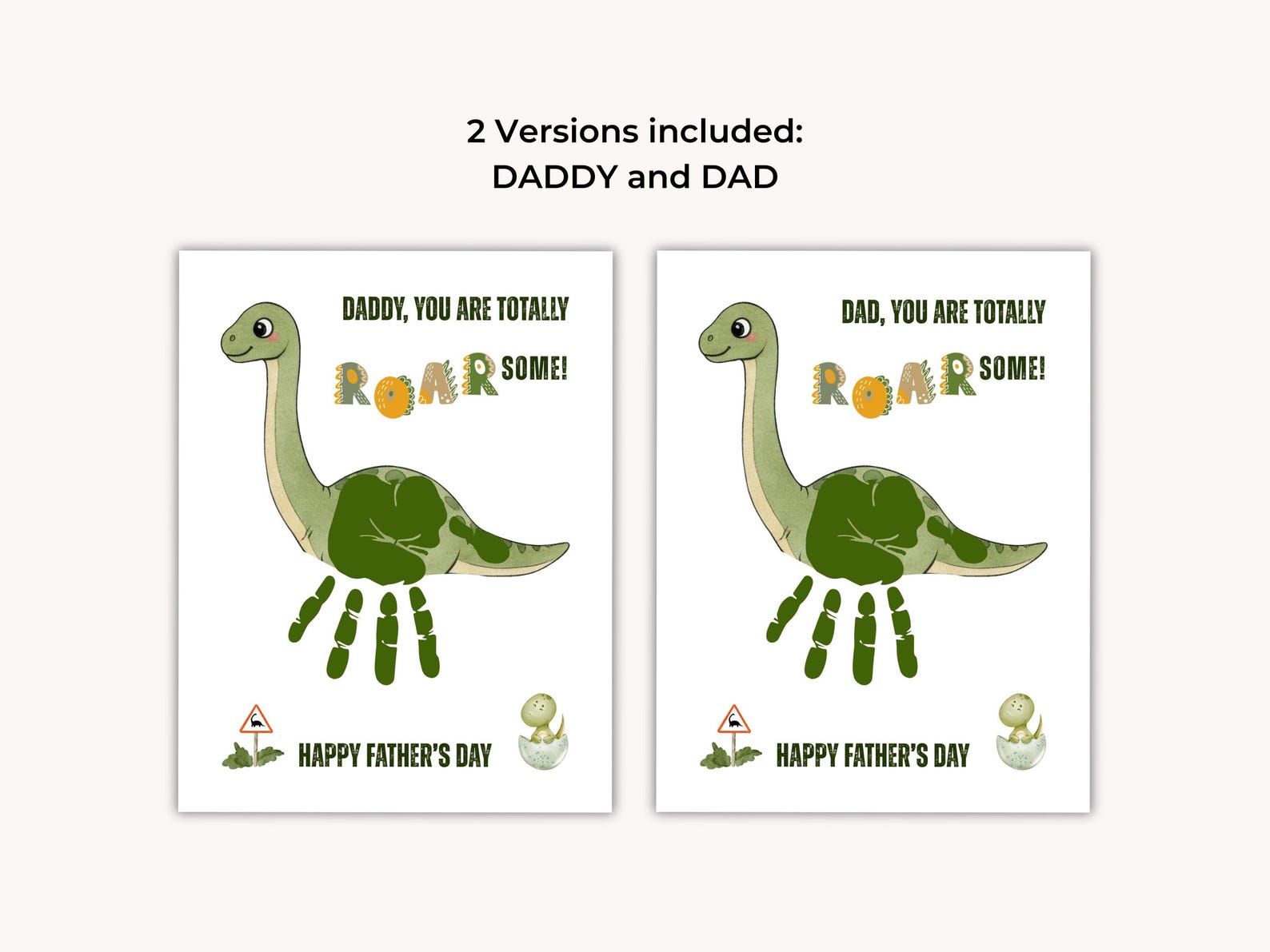Father's Day Dinosaur Craft Handprint Art. Gift From Kids for Dad ...