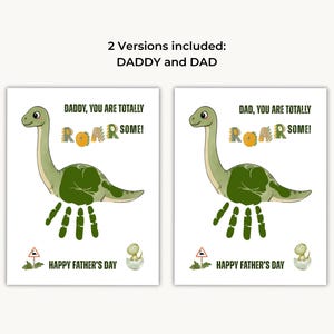 Father's Day Dinosaur Craft Handprint Art. Gift From Kids for Dad ...