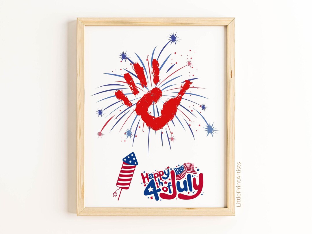 Independence Day Handprint Art. 4th of July Fireworks Handprint Craft ...