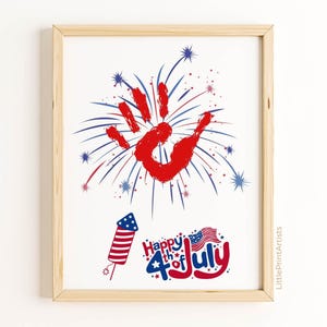 Independence Day Handprint Art. 4th of July Fireworks Handprint Craft ...