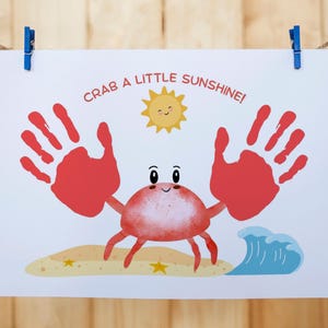 Crab Handprint Art Summer Craft. Create Summer Handprint Art With This ...