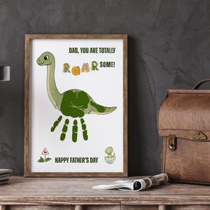 Father's Day Dinosaur Craft Handprint Art. Gift From Kids for Dad ...