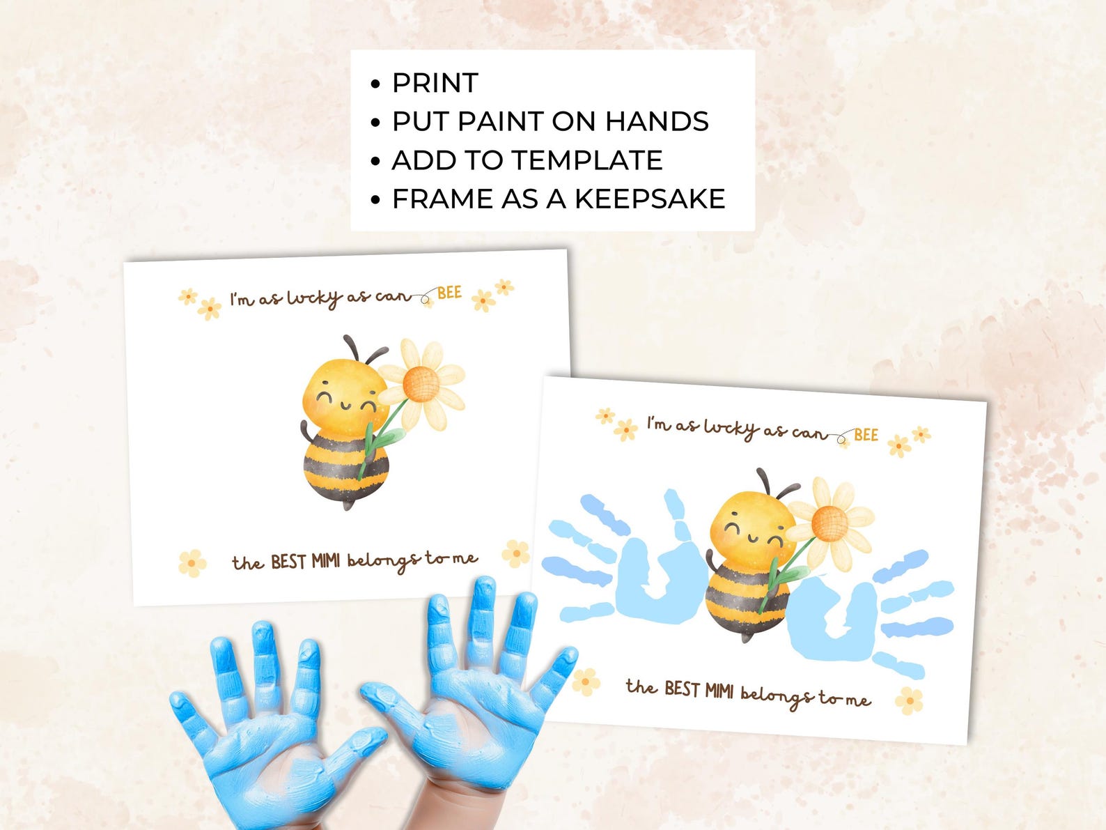 Best Mimi Handprint Art Bee Craft. DIY Gift From Grandkid for ...