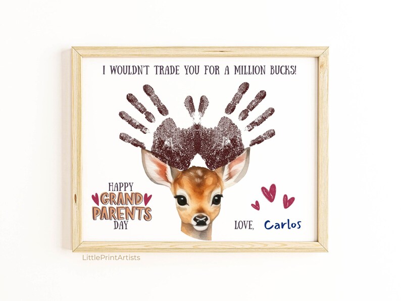 Grandparents Day Handprint Deer. Cute Handprint Craft Gift From ...