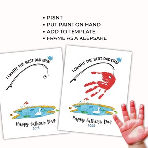 Father's Day Handprint Fishing Craft Gift for Dad. Keepsake From Kids ...