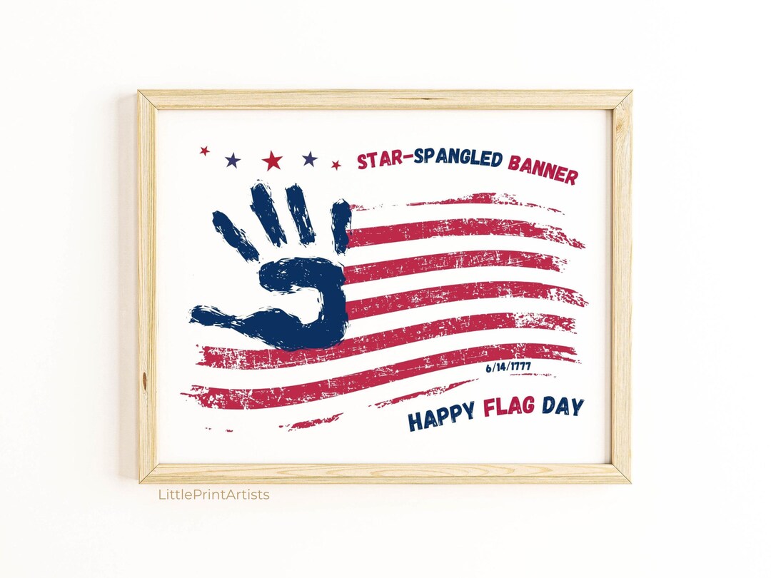 Flag Day Printable Handprint Craft Footprint Art Toddler Baby Kids ...
