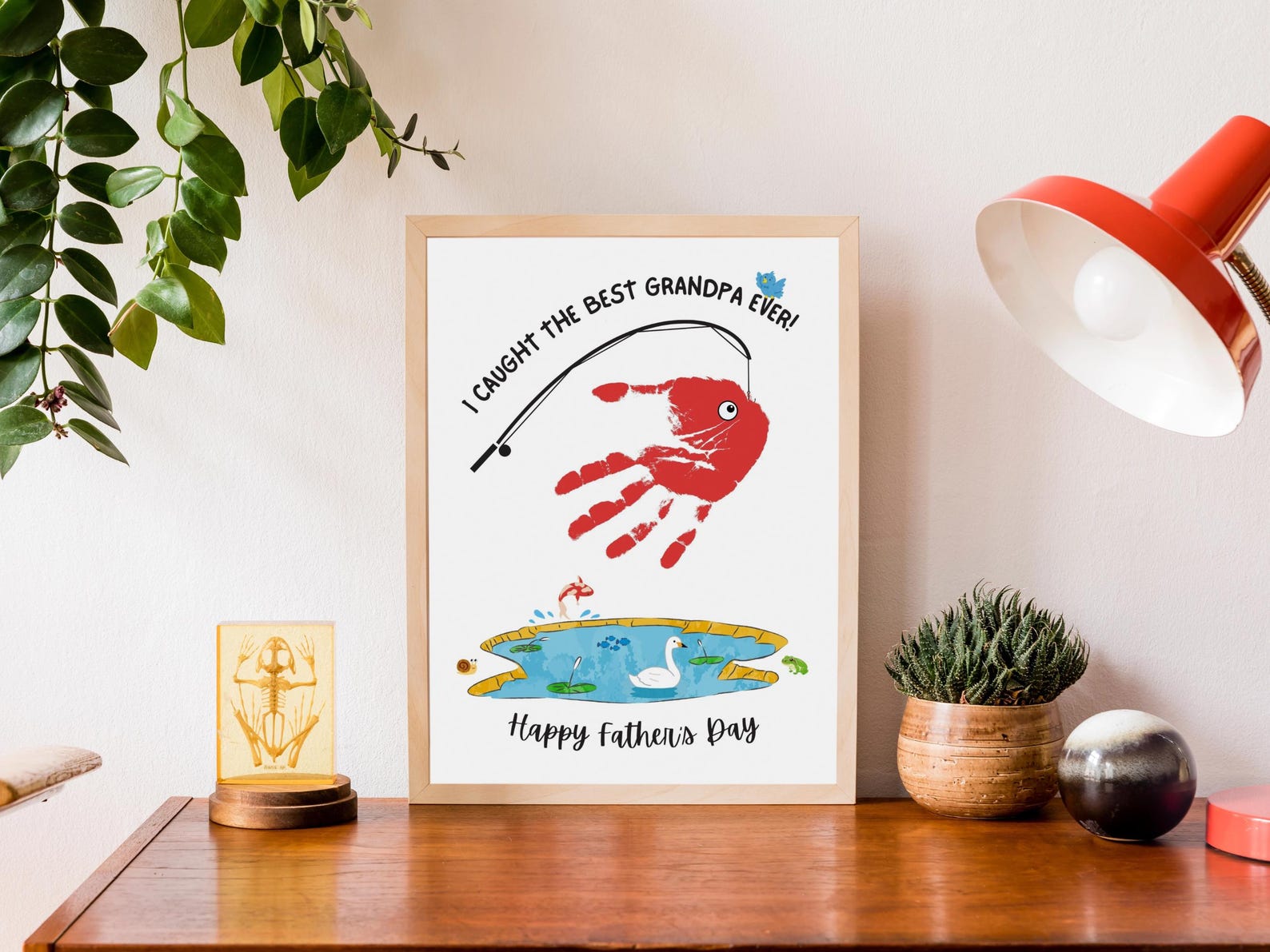 Father's Day Handprint Fishing Craft for Grandpa. Keepsake From ...