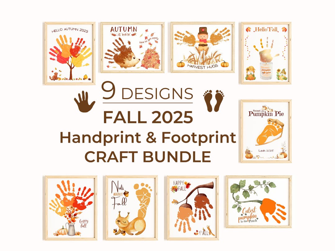 Fall Handprint Footprint Art Bundle. Fun Craft for Babies and Toddlers ...