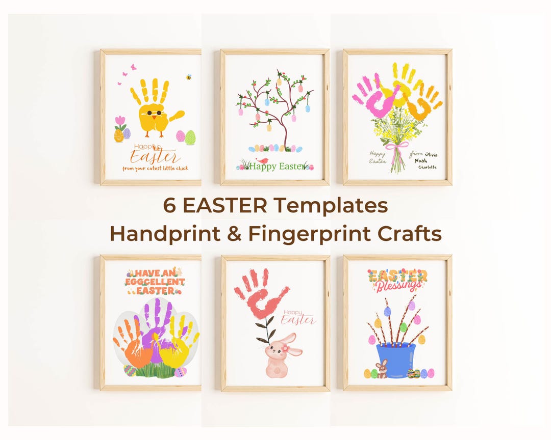 Easter Handprint Art BUNDLE: Handprint Flowers Bouquet, Fingerprint ...