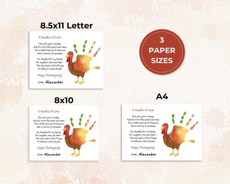 Turkey Poem Handprint Craft. Printable Art Template for Toddlers ...