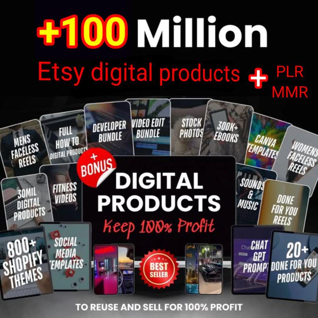 100+ Million Digital Products – the Ultimate Digital Treasure Trove - Etsy