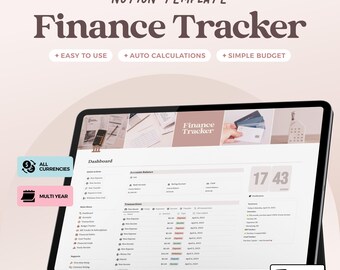 Notion Template Personal Finance Tracker Budget Tracker | Income and Expense Tracker Notion ...