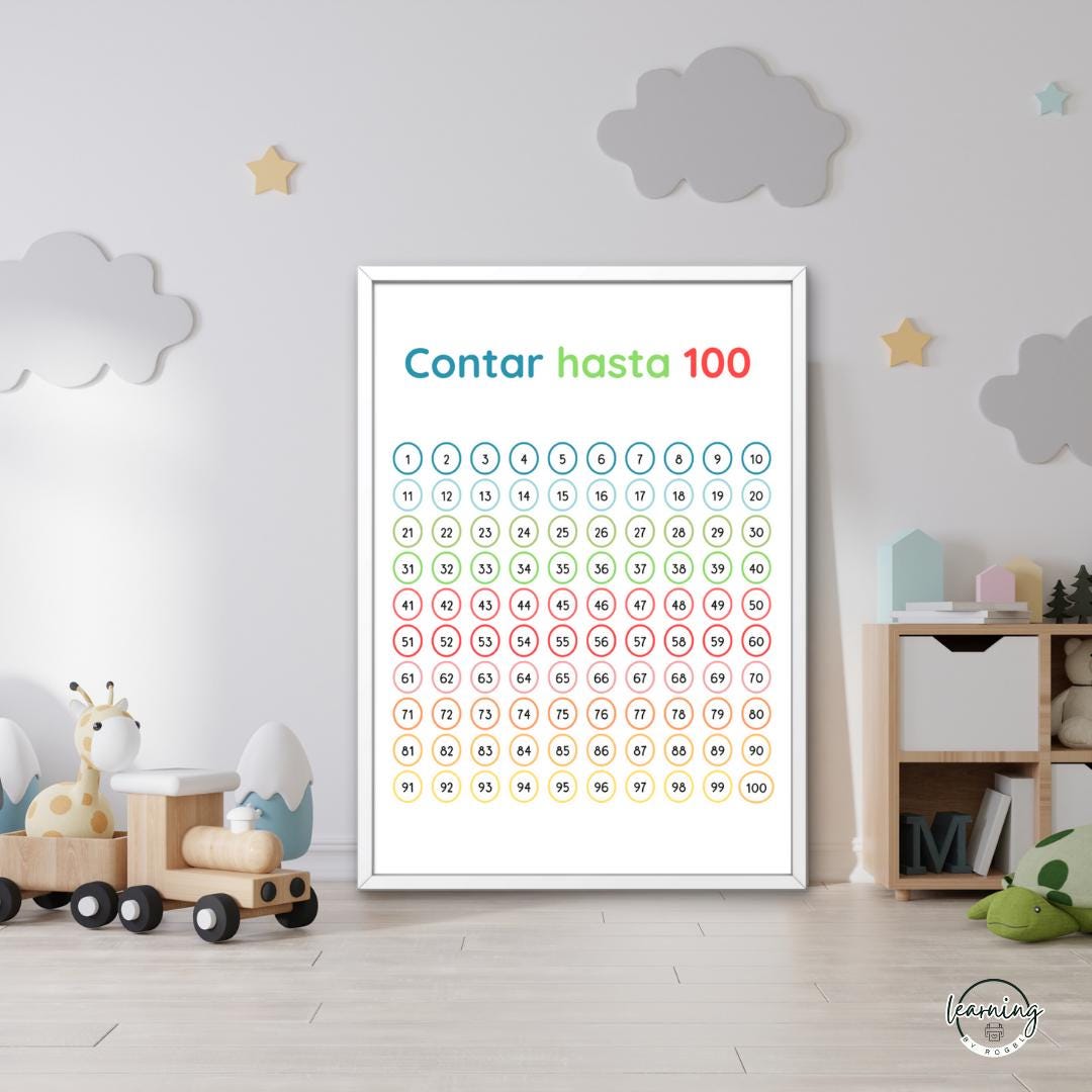 Spanish 1-100 Counting Chart, Printable, Counting Charts, Educational ...