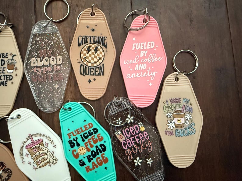 Iced Coffee / Hotel Keychains / Mama Needs Coffee / Gifts for Her / Car ...