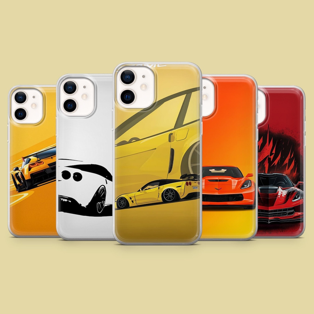 Corvette Phone Case Muscle Car Sport Car Cover for iPhone 16E, Pro, 15 ...
