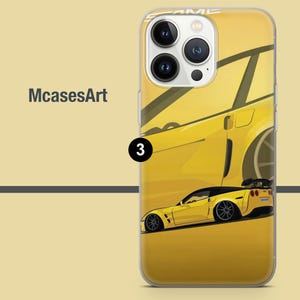 Corvette Phone Case Muscle Car Sport Car Cover for iPhone 16E, Pro, 15 ...