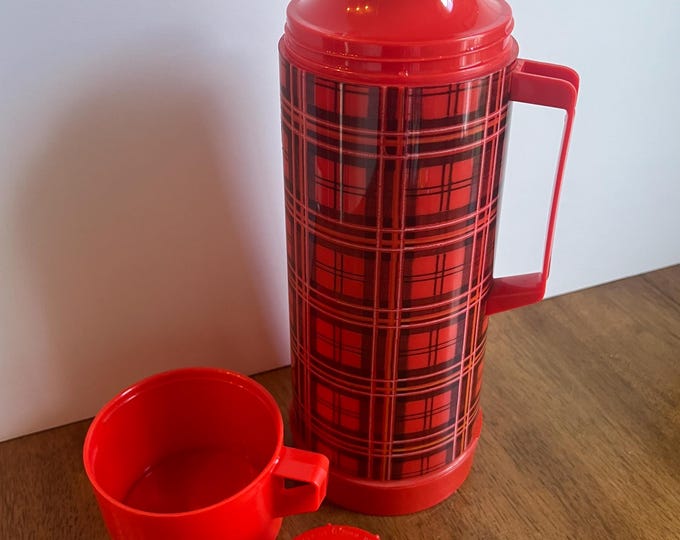 Vintage Aladdin Red Tartan Plaid Insulated ‘thermos’ 1 Quart, 4x12” - Etsy