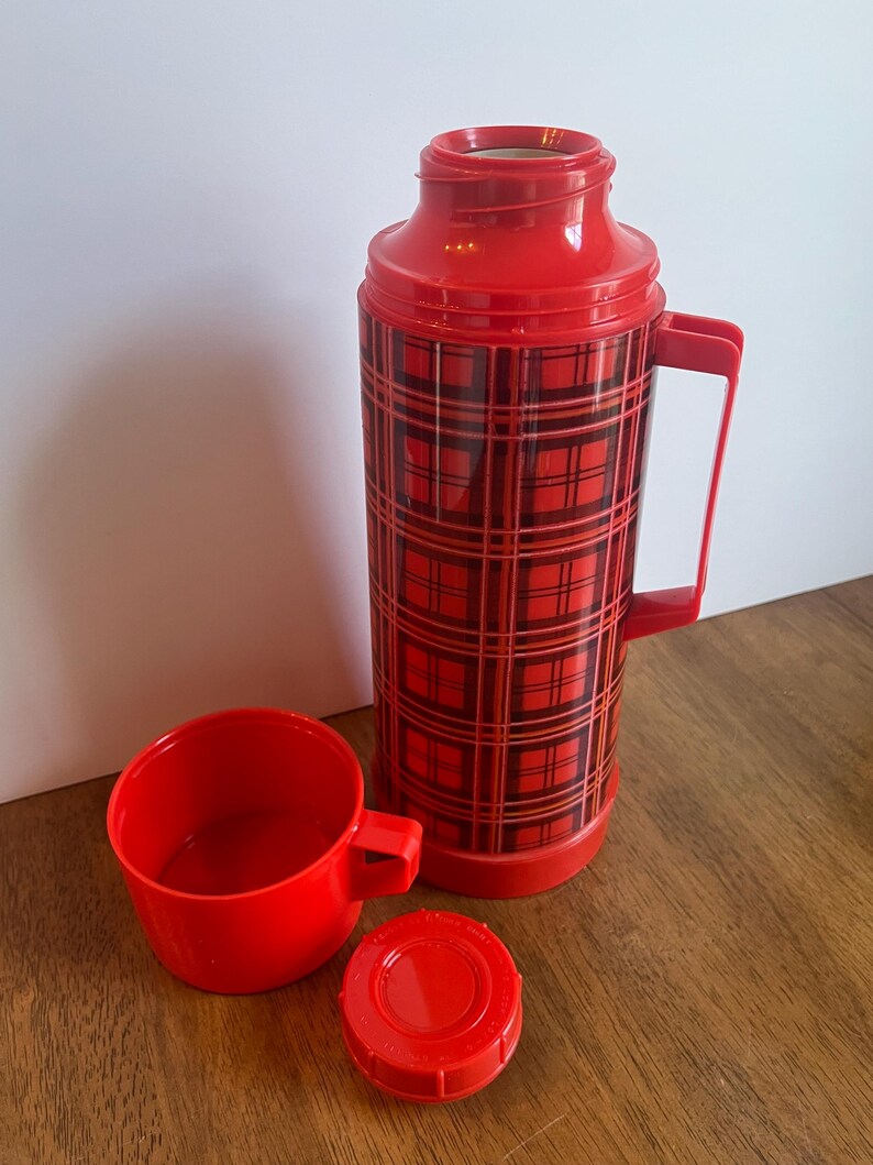 Vintage Aladdin Red Tartan Plaid Insulated ‘thermos’ 1 Quart, 4x12” - Etsy