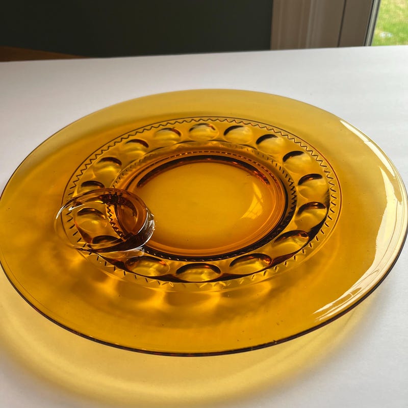 Amber Glass Plates - Etsy