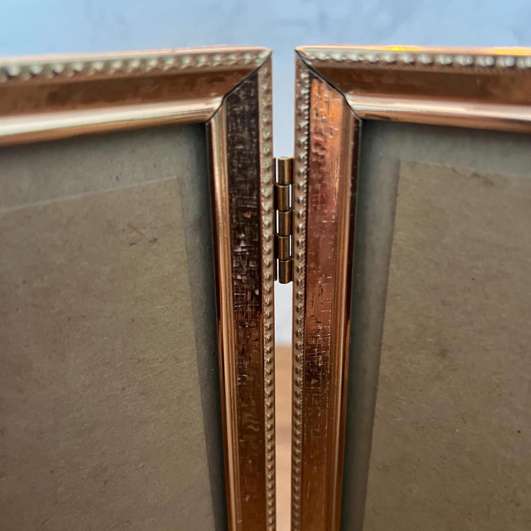 Vintage 5x7 Brass Double Photo Picture Frame With Non Glare Glass - Etsy