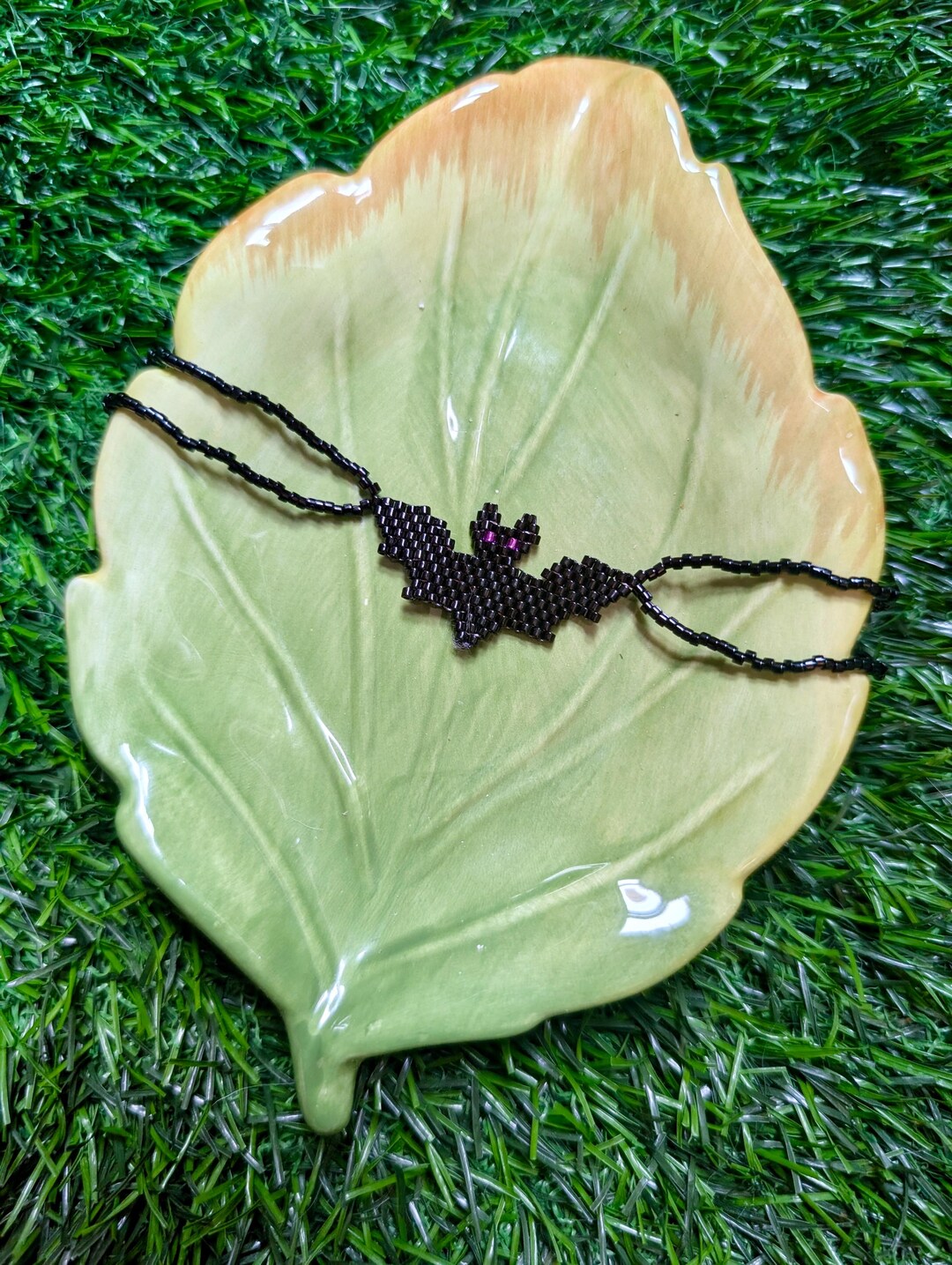 Batty Bracelet, Handmade Beaded Bat Bracelet - Etsy