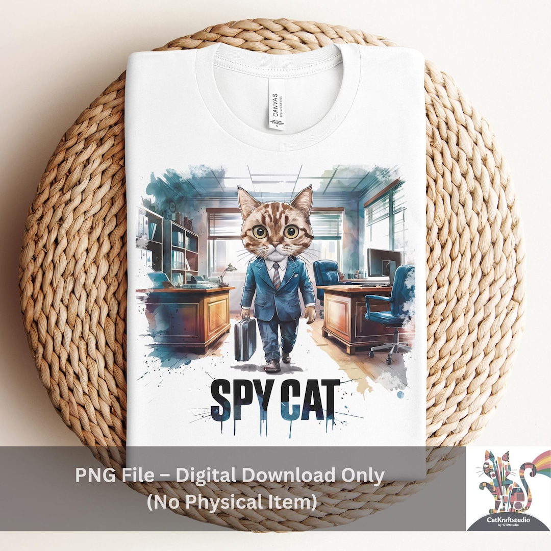 Spy Cat Png, Handmade Secret Agent Cat, Unique Cat Collectible - Etsy