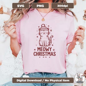Meowy Christmas Cat SVG: Funny Holiday Clipart (digital Download) - Etsy