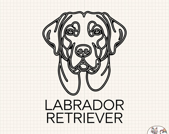 Labrador Outline SVG: Dog Line Art, Cricut Cut File (digital Download ...