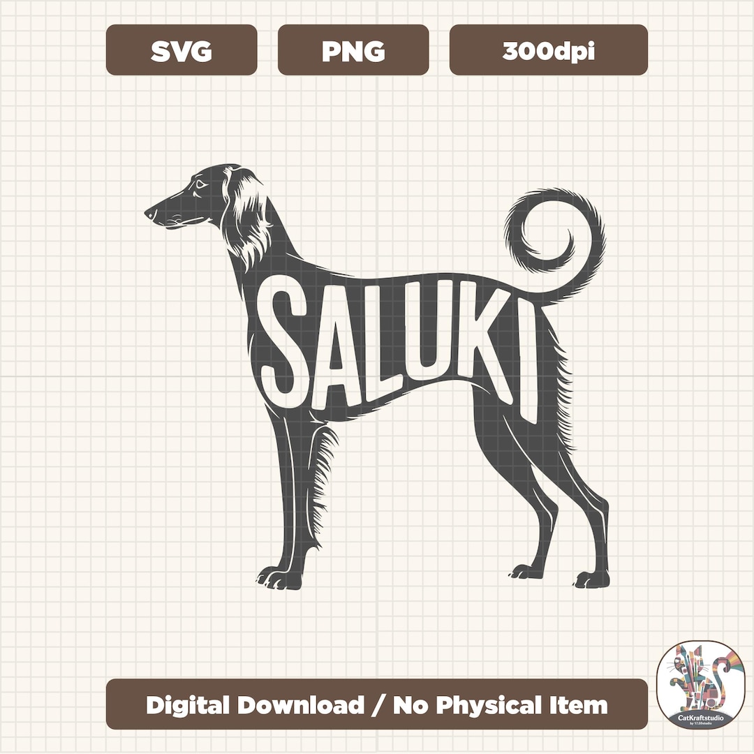 Saluki Dog SVG PNG: Silhouette Vector Art (digital Download) - Etsy