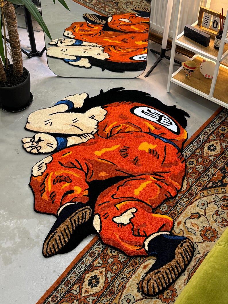 Tufted Anime Male Character Rug, Non-slip Rug, Living Room Floor Mat ...