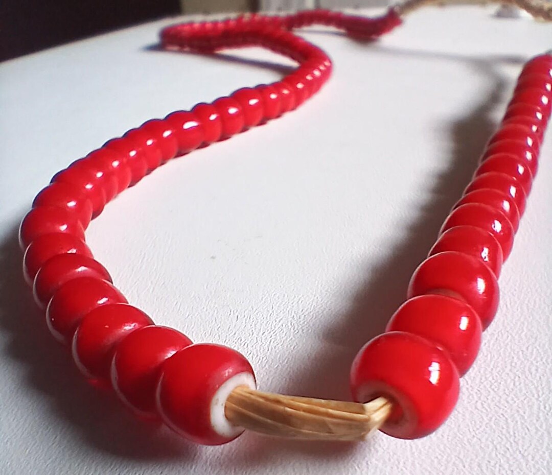African White Heart Trade Beads 13 Inch Strand. - Etsy