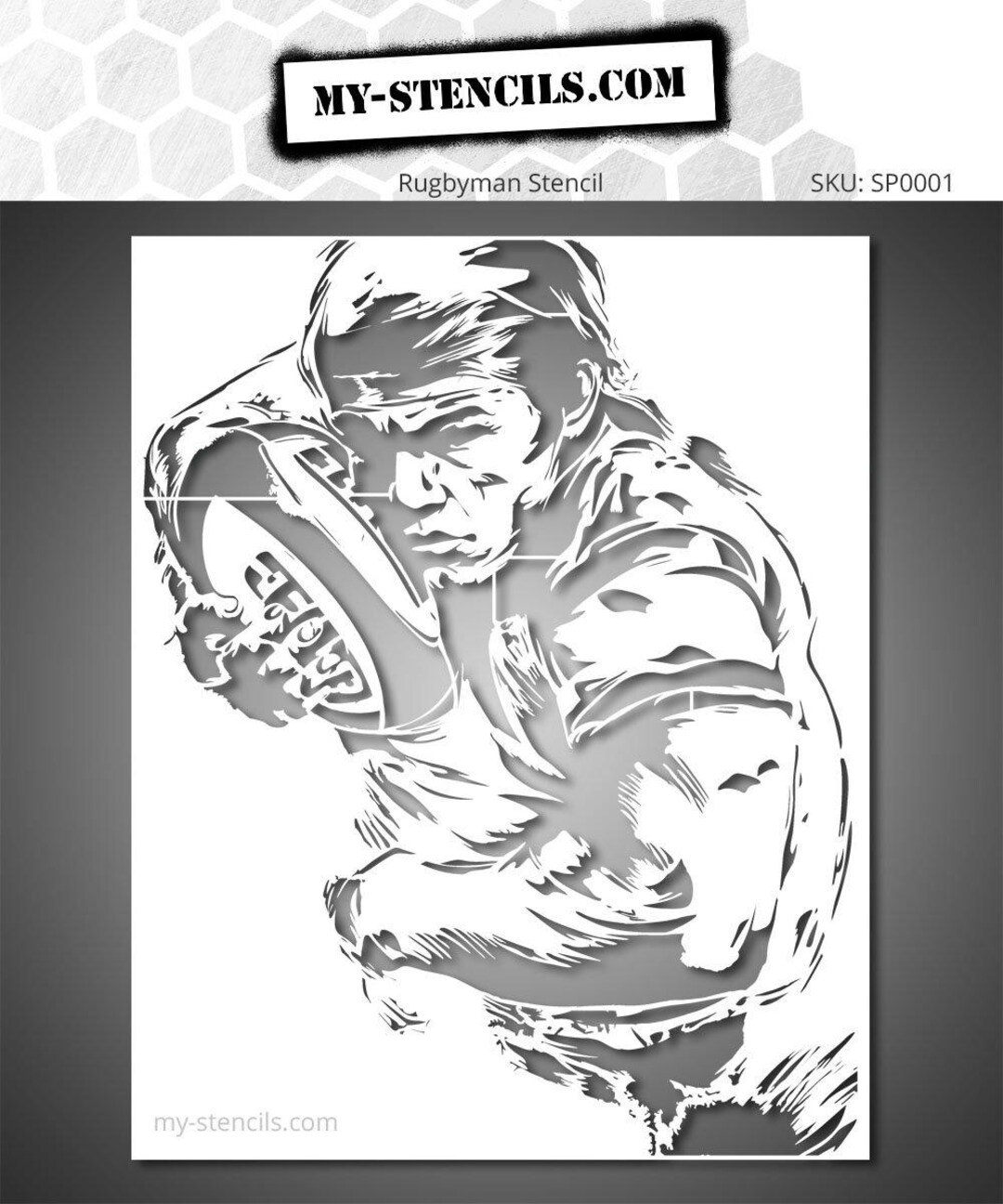 Rugbyman Stencil – Rugby Player Silhouette for Wall Art, Canvas, Sports ...