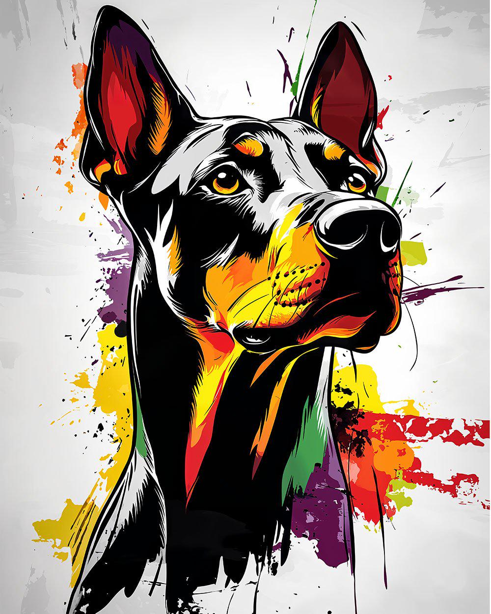 Dobermann Head Stencil – Guard Dog Silhouette Template for DIY Wall Art ...