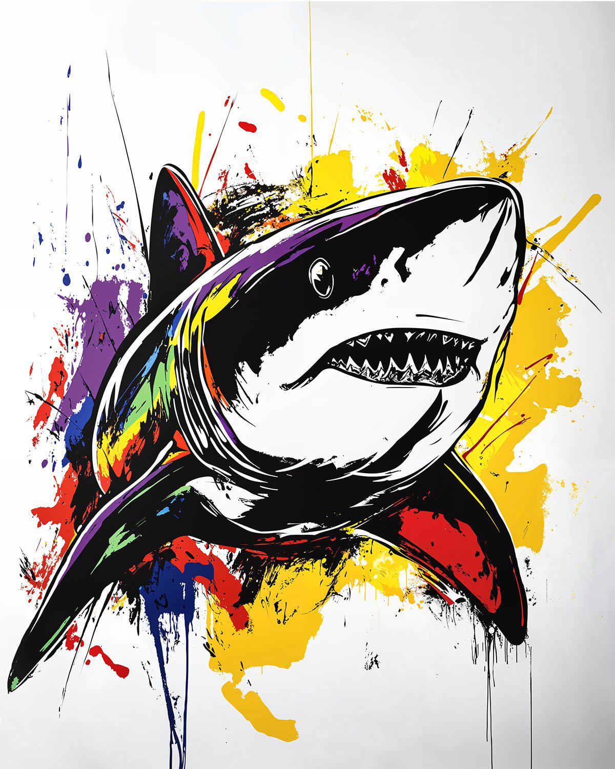 Shark Stencil – Ocean Predator Template for DIY Wall Art, Canvas ...