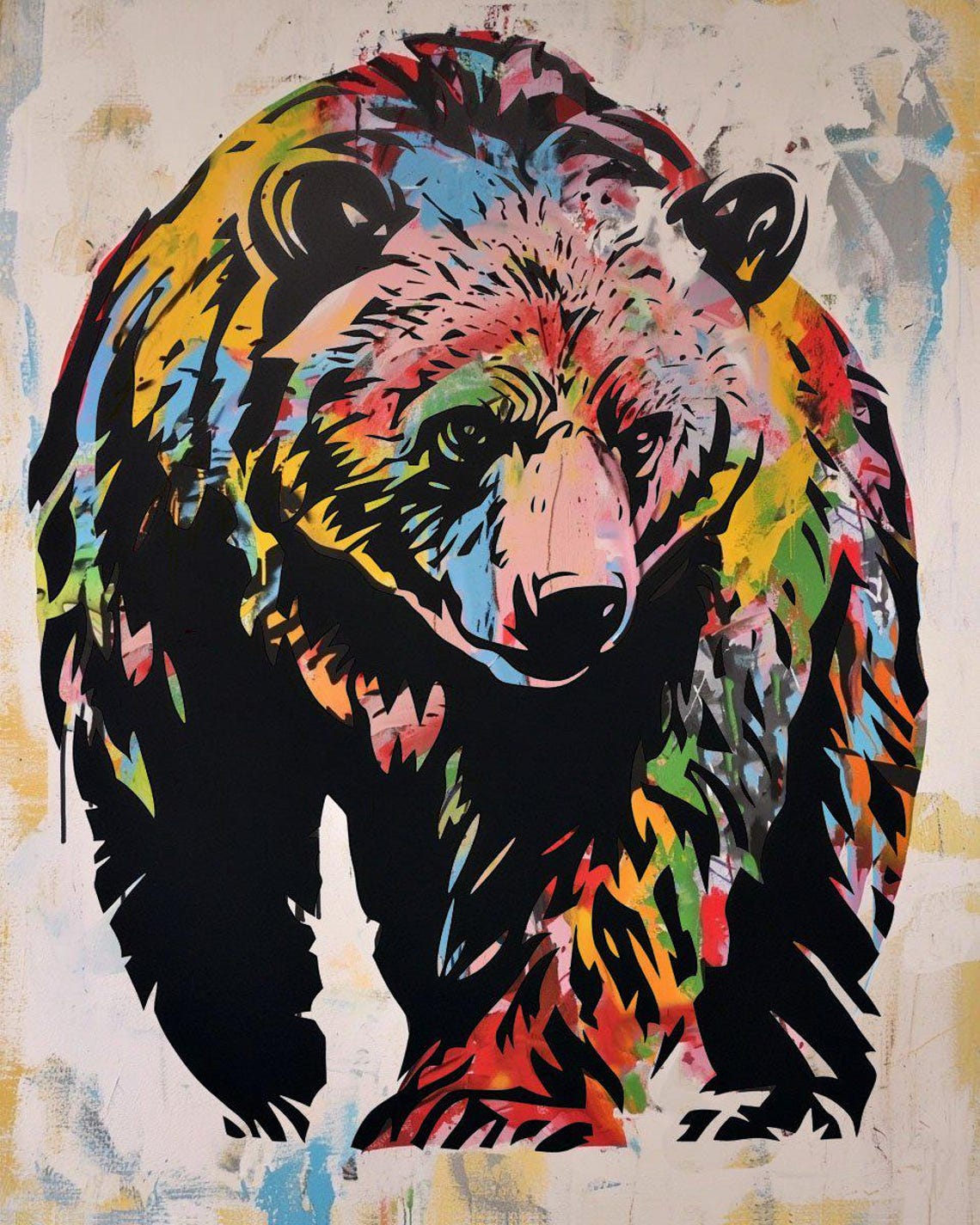 Brown Bear Stencil – Reusable Forest Animal Stencil for Wall, Canvas ...