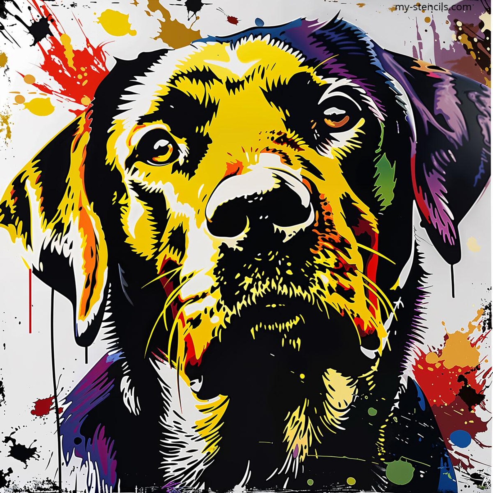 Labrador Stencil – Dog Silhouette for Wall, Canvas, Furniture, DIY Pet ...