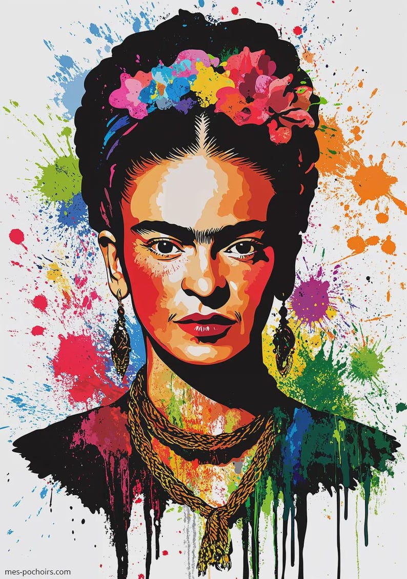 Frida Kahlo Stencil – Iconic Artist Portrait for Wall Art, Canvas & DIY ...
