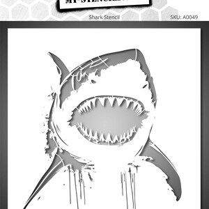 Shark Stencil – Ocean Predator Silhouette for Wall, Canvas, Kids Room ...