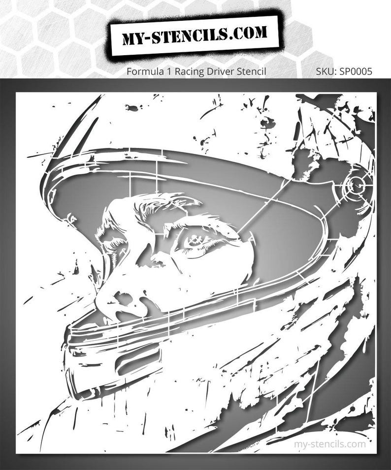 Formula 1 Driver Stencil – Racing Helmet Template for DIY Wall Art ...