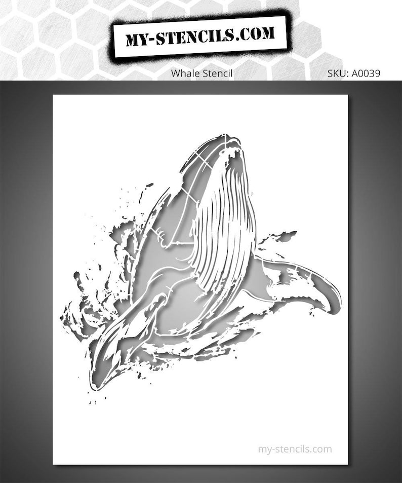 Whale Stencil – Ocean Animal Template for DIY Wall Art, Canvas & Marine-inspired Decor - Etsy
