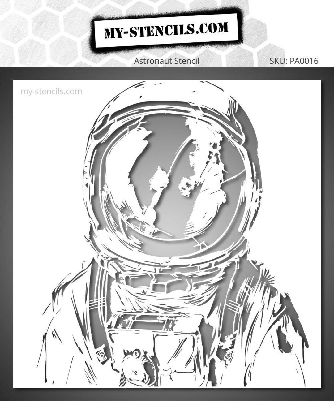 Astronaut Portrait Stencil – Space Explorer Silhouette for Wall, Canvas ...