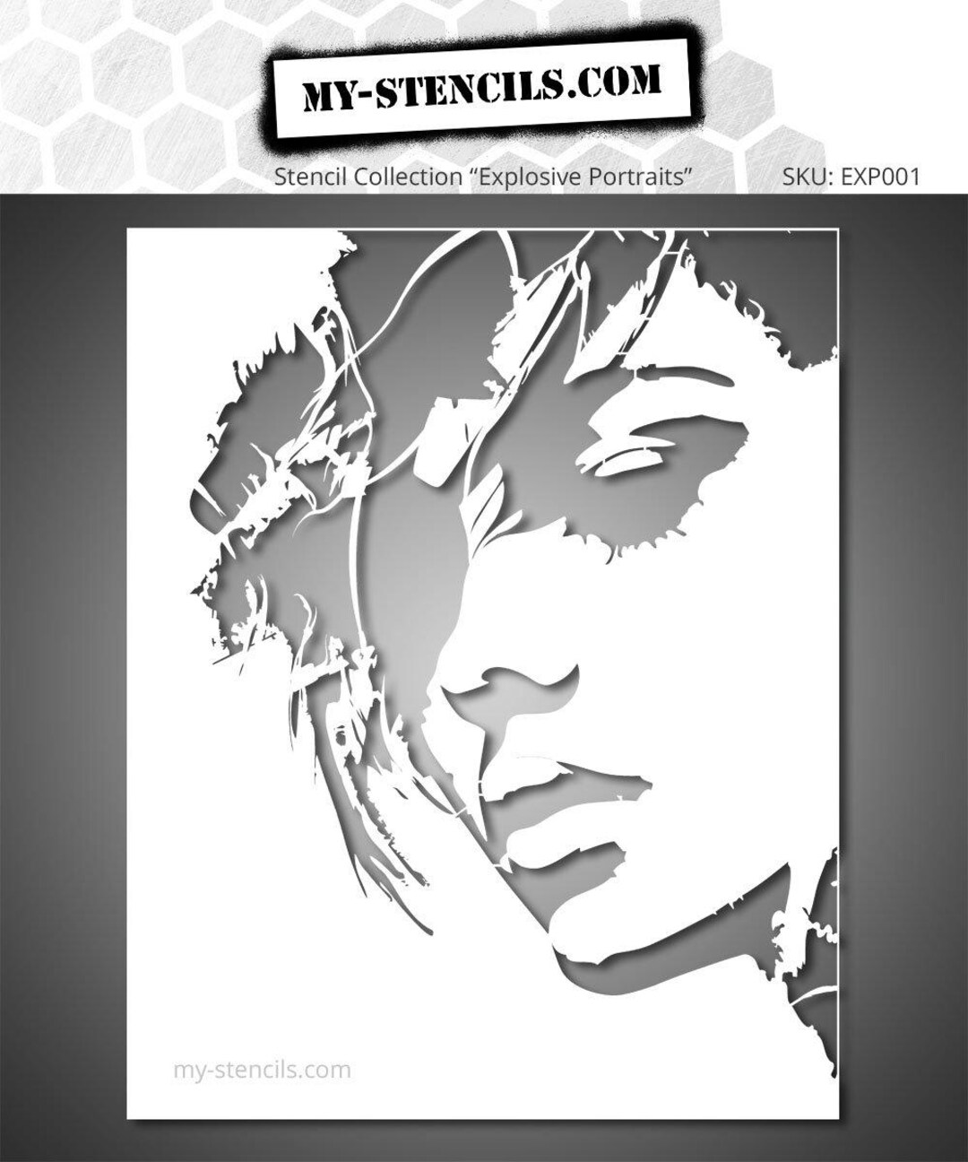 Selena Explosive Portrait Stencil – Pop Art Female Face for Wall Art ...
