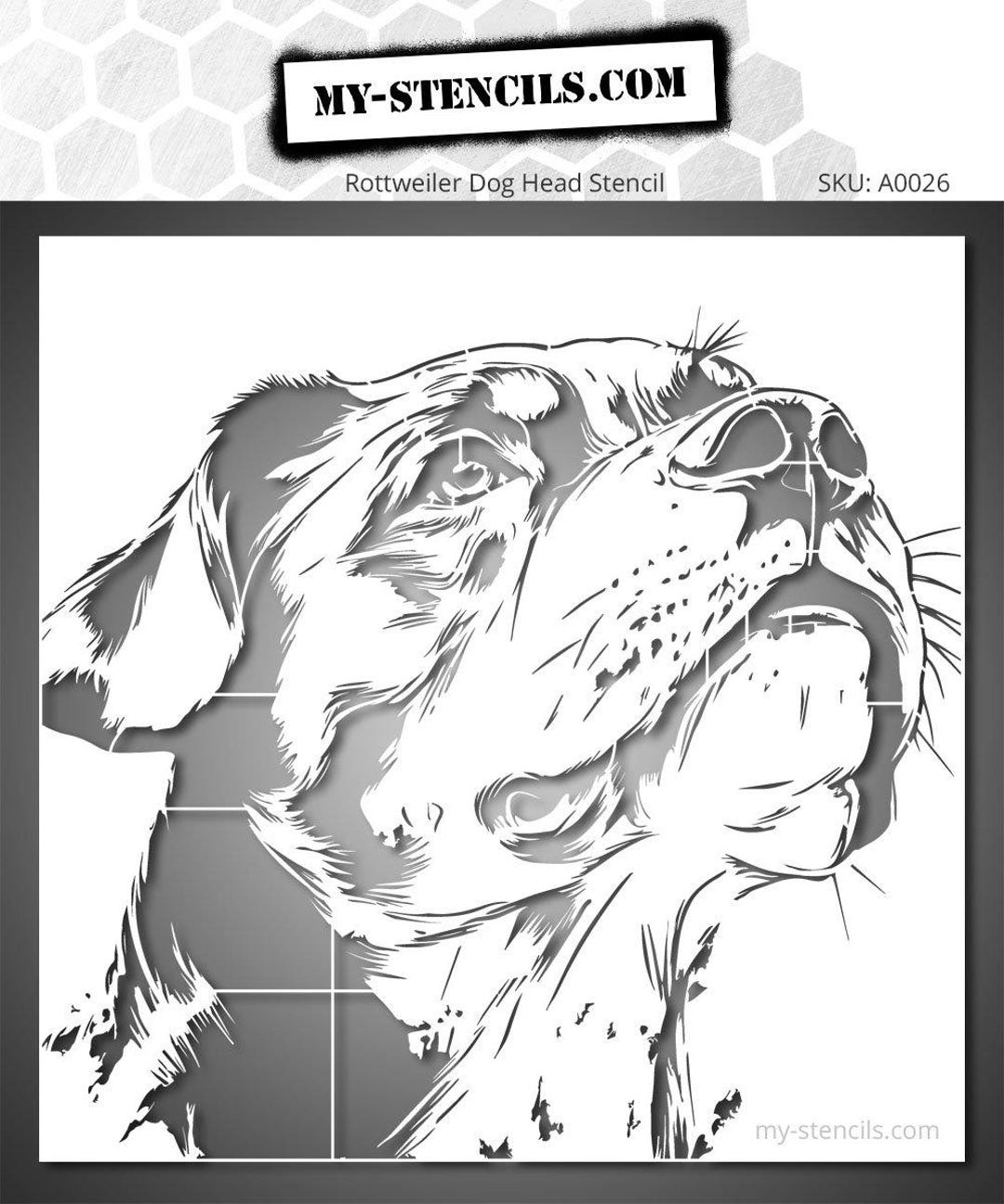 Rottweiler Head Stencil – Guard Dog Face Template for DIY Wall Art ...