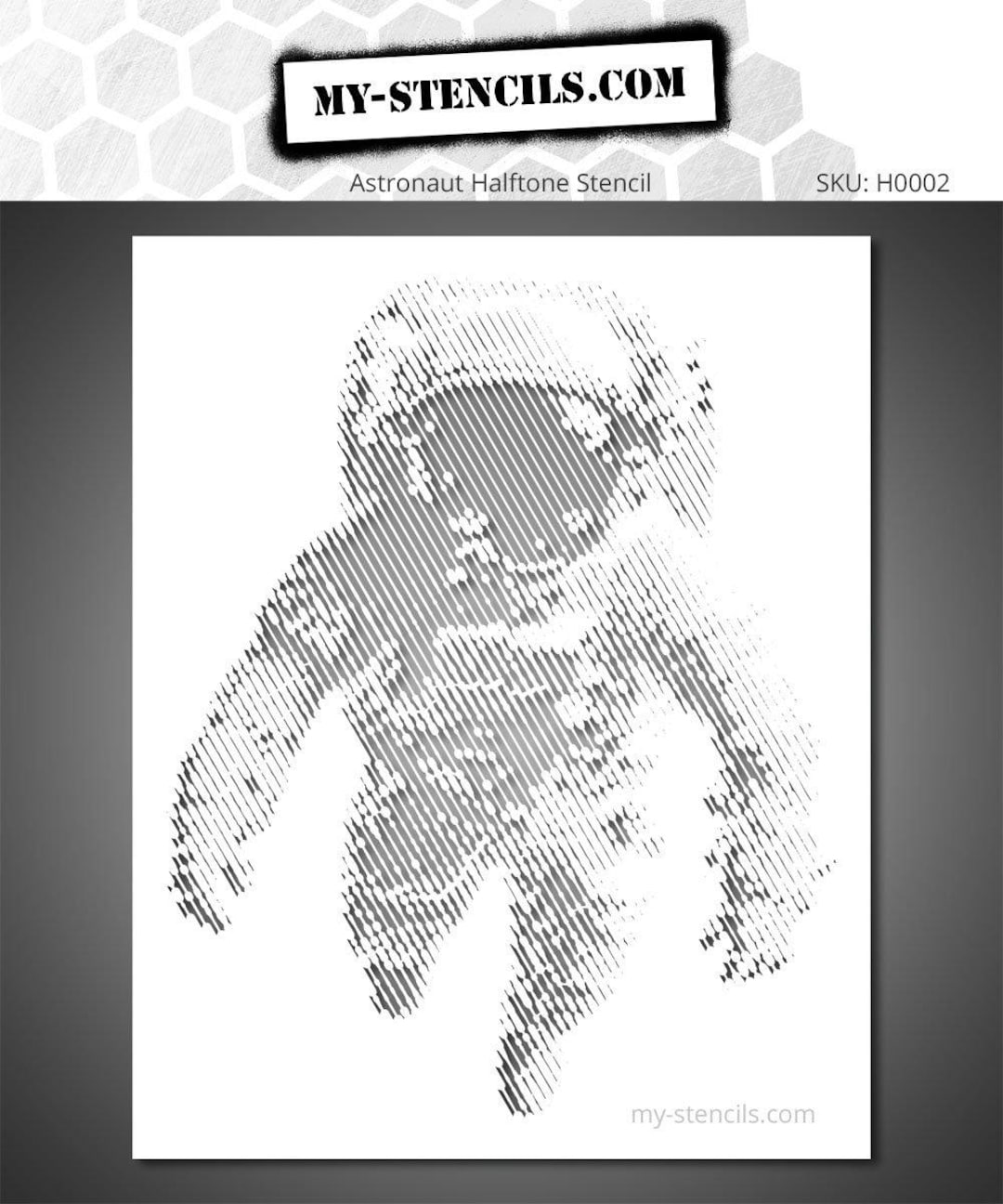 Halftone Astronaut Stencil – Pop Art Space Explorer for Wall, Canvas ...