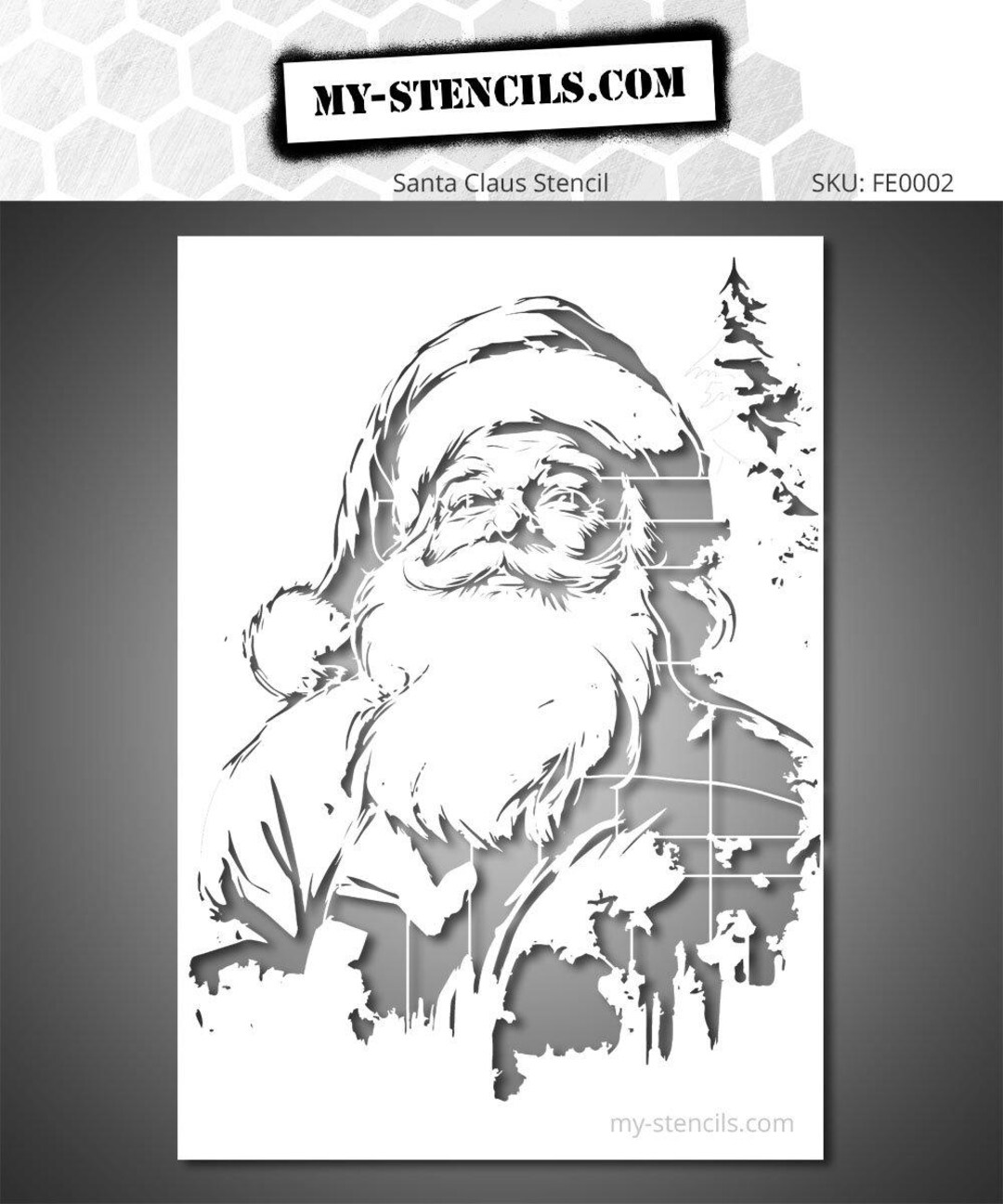 Santa Claus Stencil – Festive Holiday Template for Wall, Canvas & DIY ...