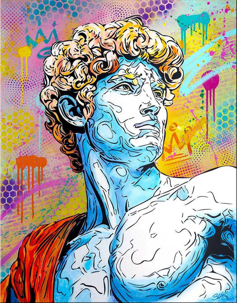 David Statue Stencil – Classical Sculpture Portrait Template for Wall ...