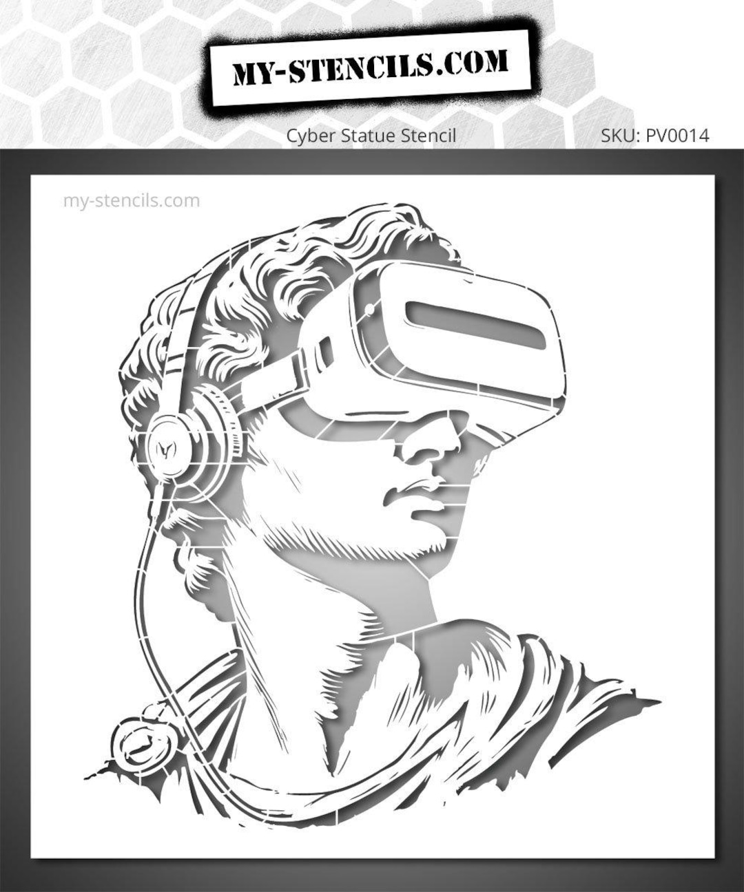 Cyber Statue Stencil – Futuristic Graffiti-style Stencil for Wall Art ...