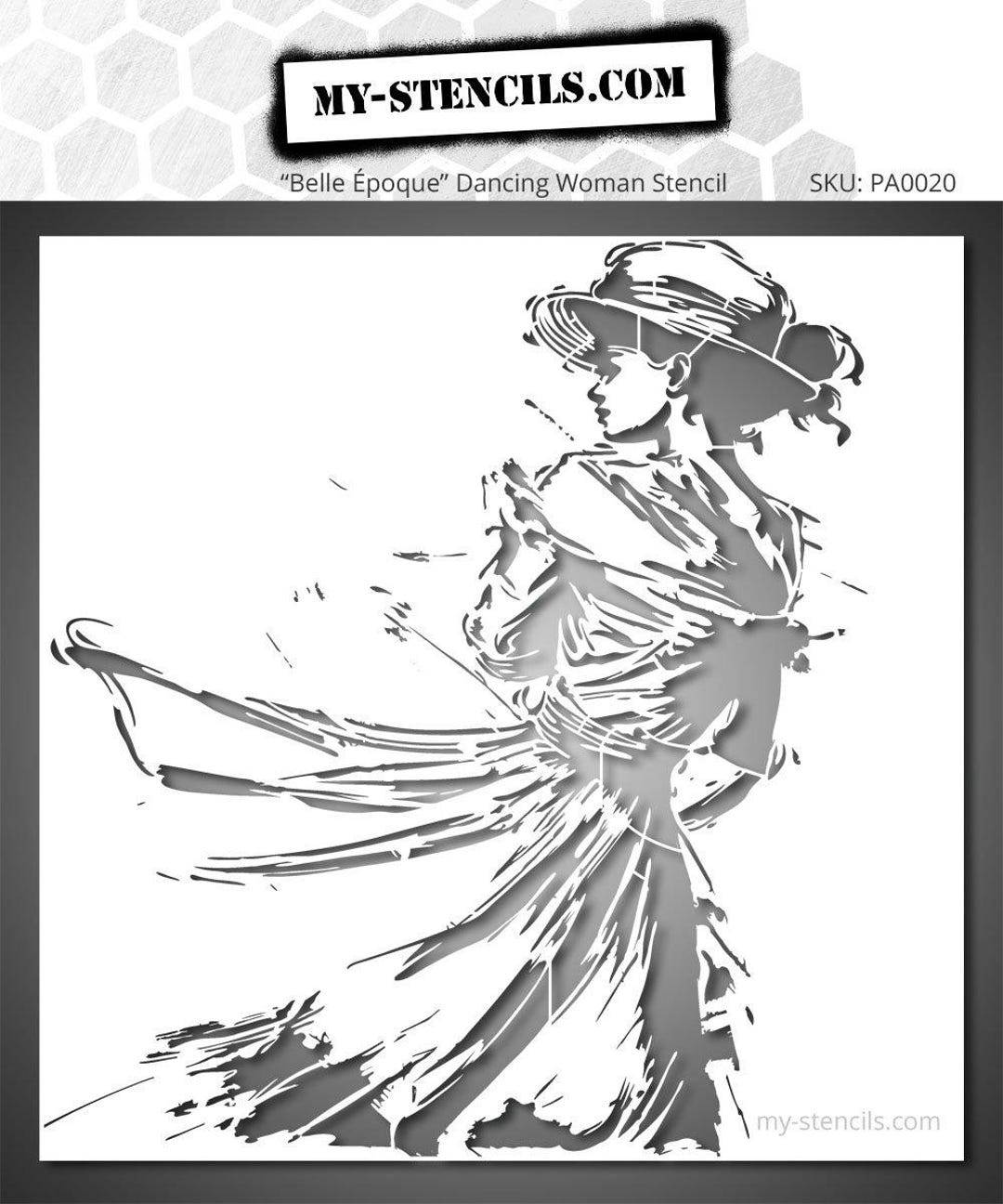 Belle Époque Dancer Stencil – Vintage Cabaret Silhouette for Wall Art ...