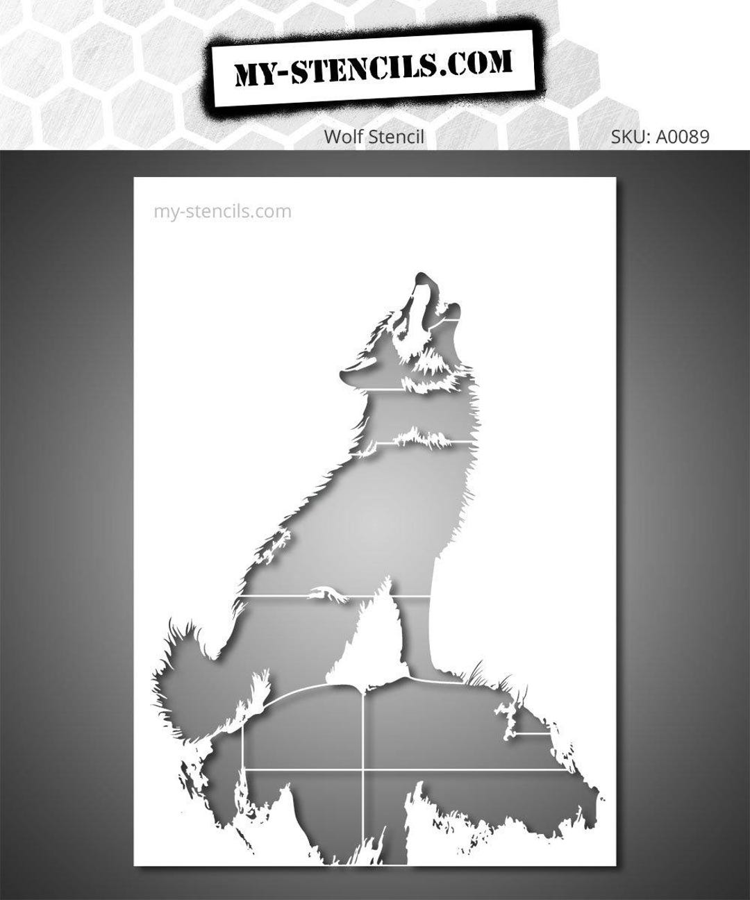 Wolf Stencil – Reusable Wolf Head or Full Body Stencil for Wall, Canvas ...