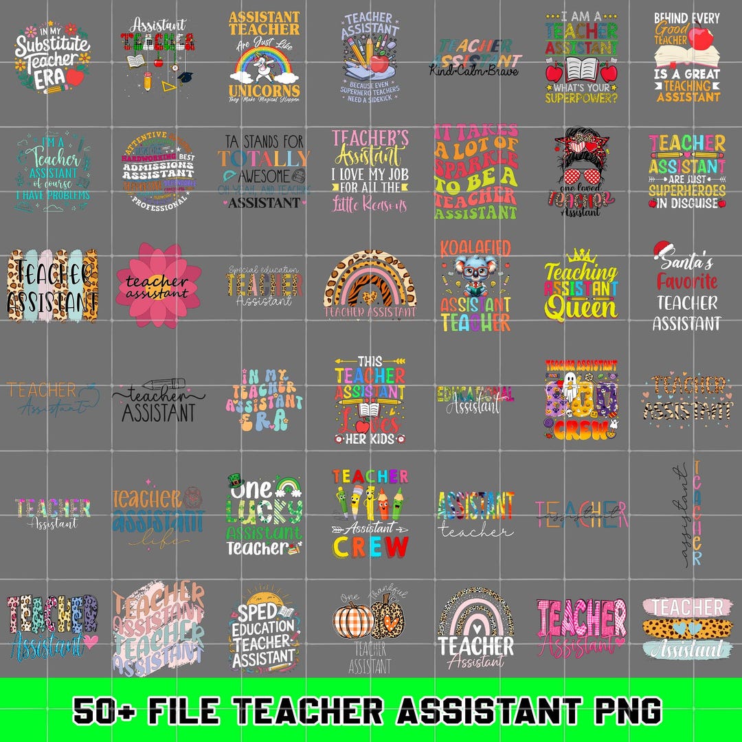 50+ File Teacher Assistant PNG Bundle, Teacher PNG, Cute Teacher ...